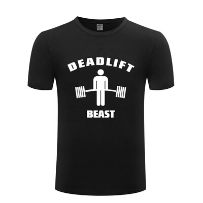 外贸男式短袖短袖T恤举重健身