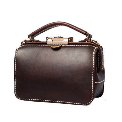 女士真皮医生包手工定制