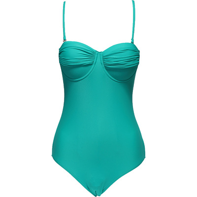 可调节显白褶皱连体泳衣新品