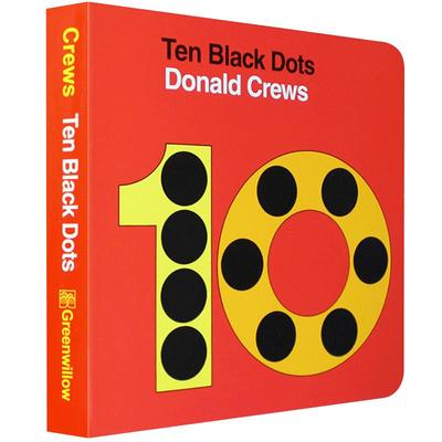 【送音频】英文原版Ten Black Dots十个小黑点纸板书名家Donald Crews吴敏兰张湘君推荐绘本123第47本数字词汇0-3岁早教图画书