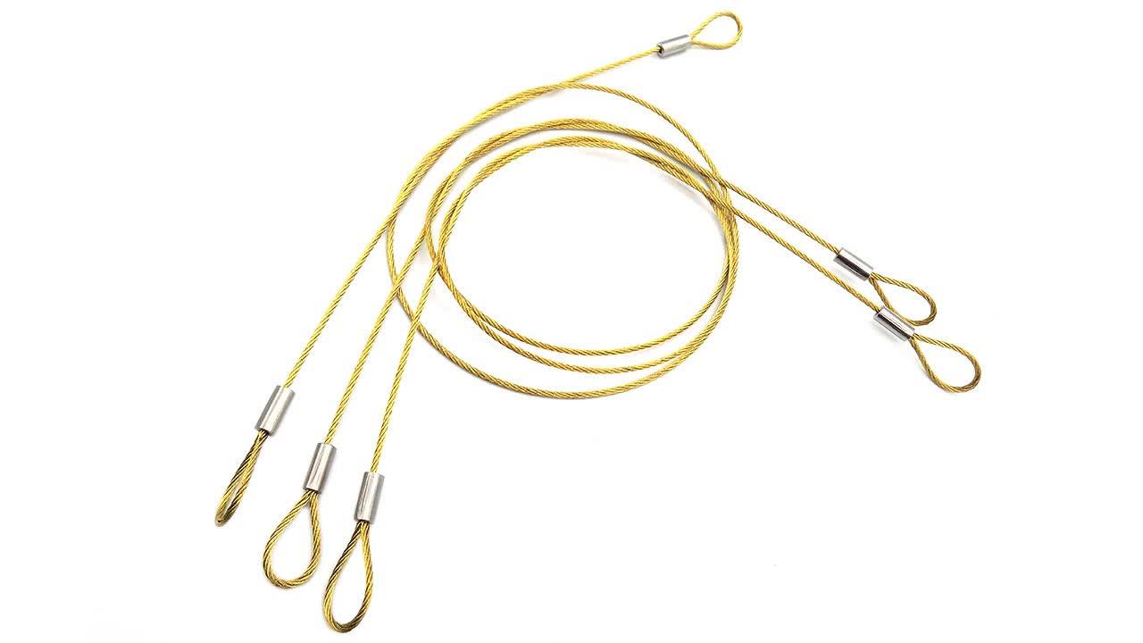 High Tension Gold Color Galvanized Aircraft Cable Steel Wire With 316 ...