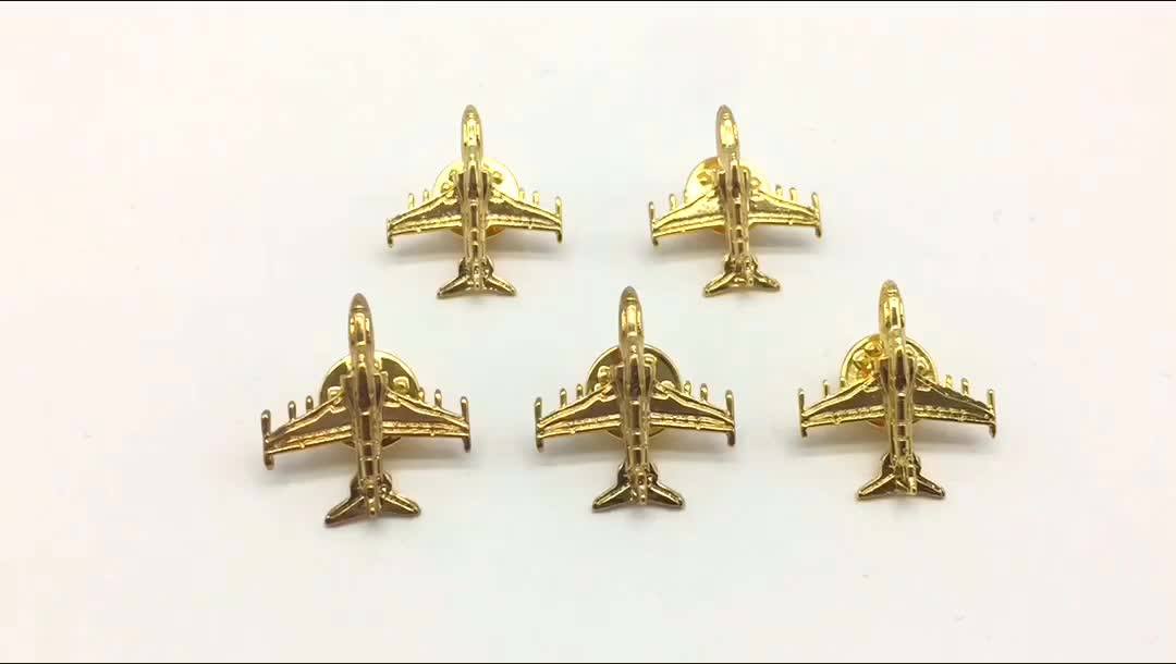 High Quality Airplane Brooch Badge Custom Gold Aircraft Lapel Pin - Buy ...