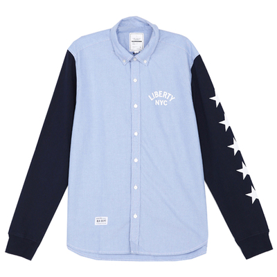 牛津春秋冬印花针织休闲男衬衫