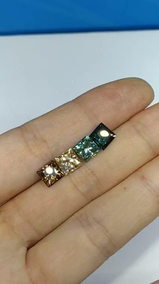 Moissanite Loose 2.0ct Deep Green Genuine Moissanite Gemstone Diamond ...
