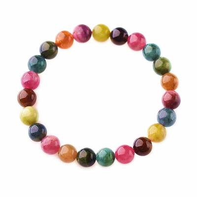 正品单圈女款巴西老矿彩虹碧玺