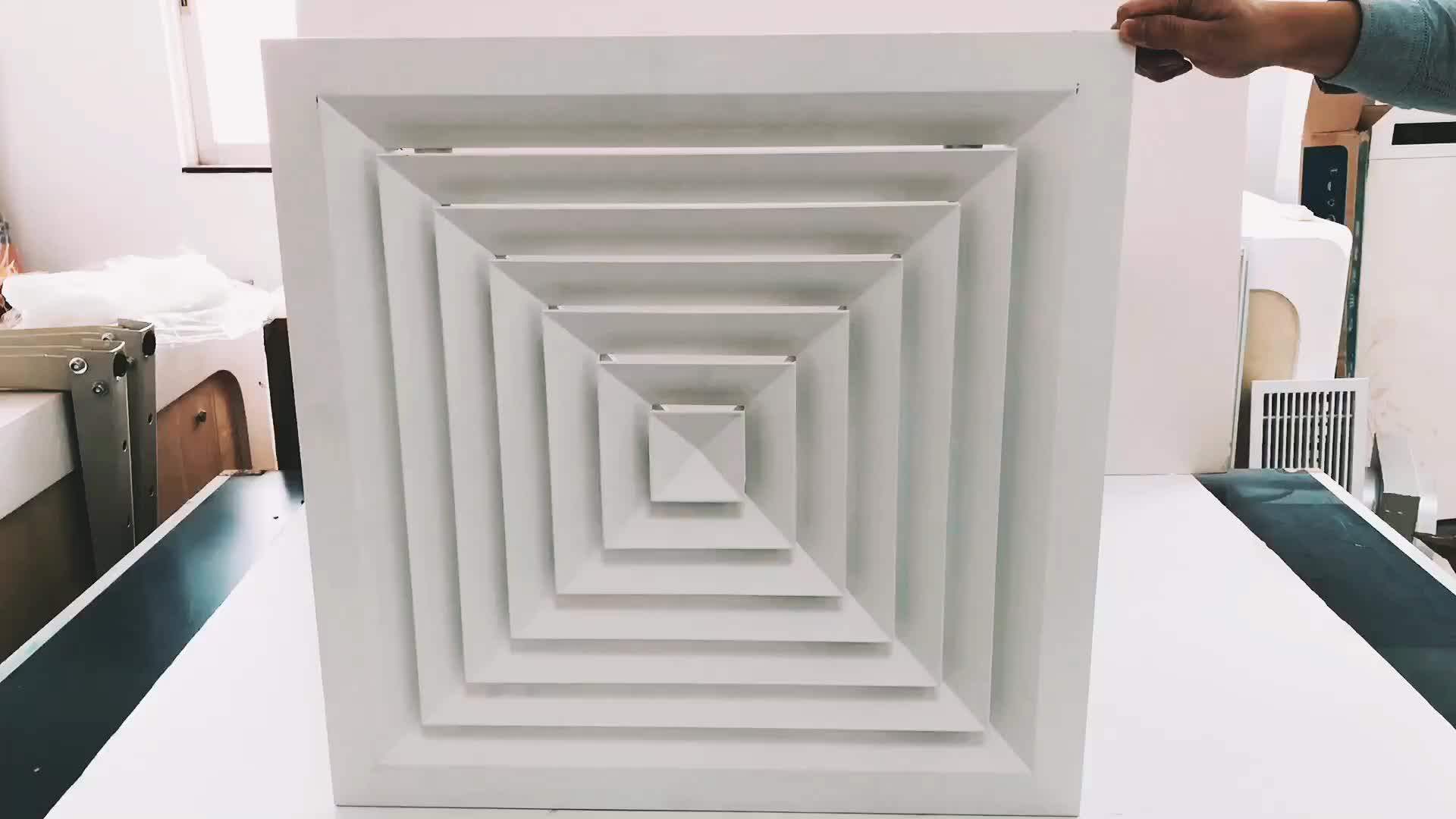 Ventilation Aluminum Removable Core Square Louvre Faced 4-way Supply ...