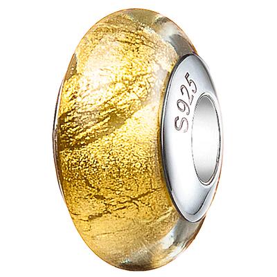 意大利murano金箔琉璃转运珠银管