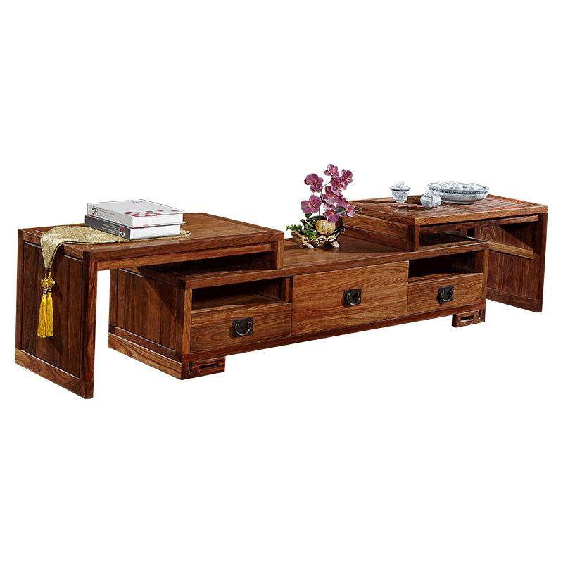 红木电视柜新中式古典实木伸缩电视柜刺猬紫檀木家具LG-G20_虎窝淘