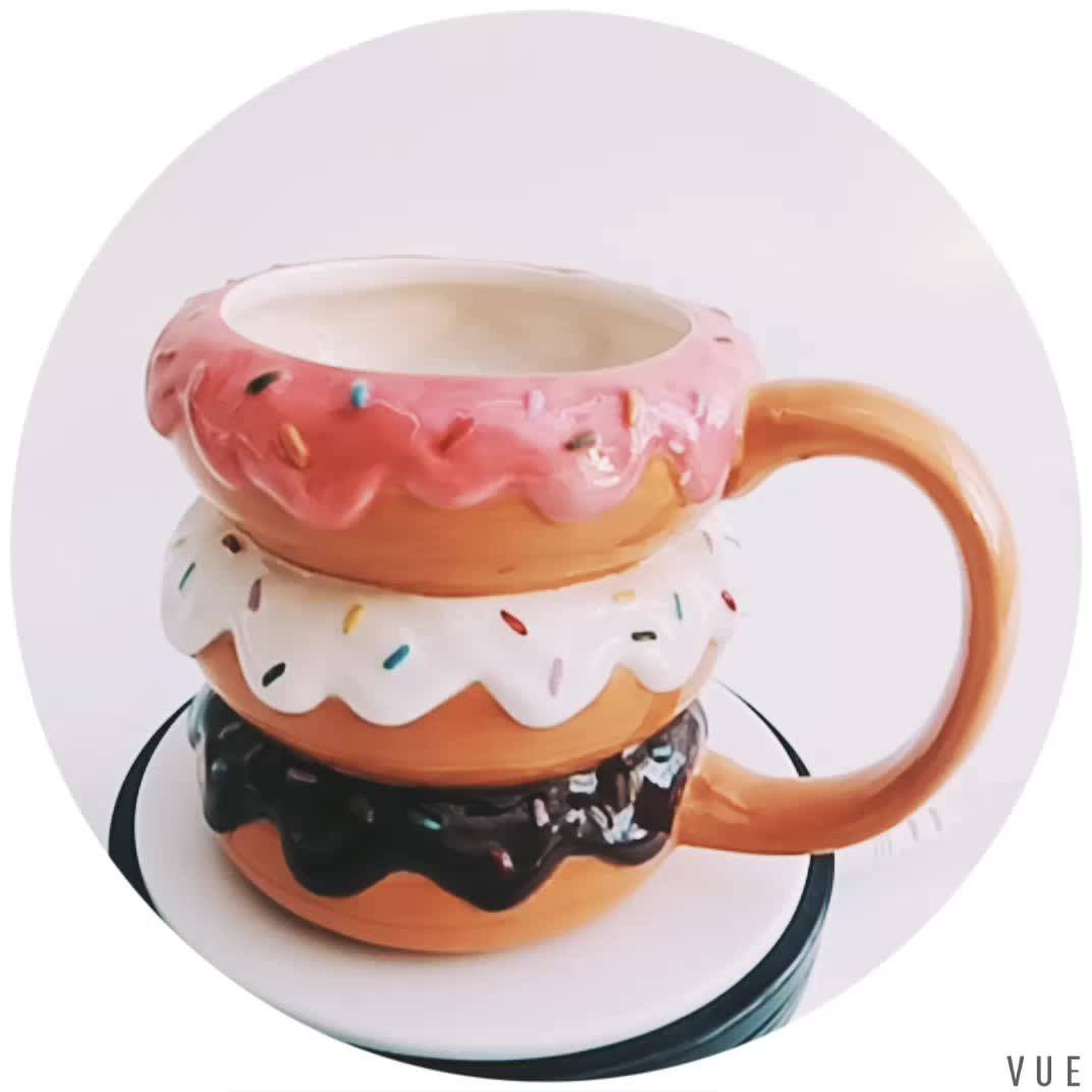 Hot Sale Three-tier Donut Ceramic Coffee Mug - Buy Coffee Mug,Donut ...