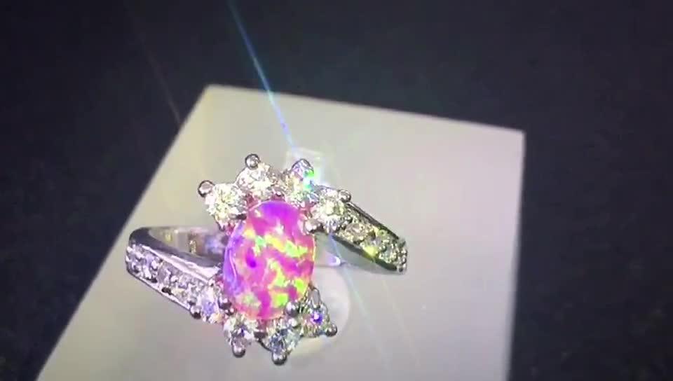 Beautiful Jewelry Blue Opal And Ruby Stone Ring Blue Topaz Diamond Ring ...