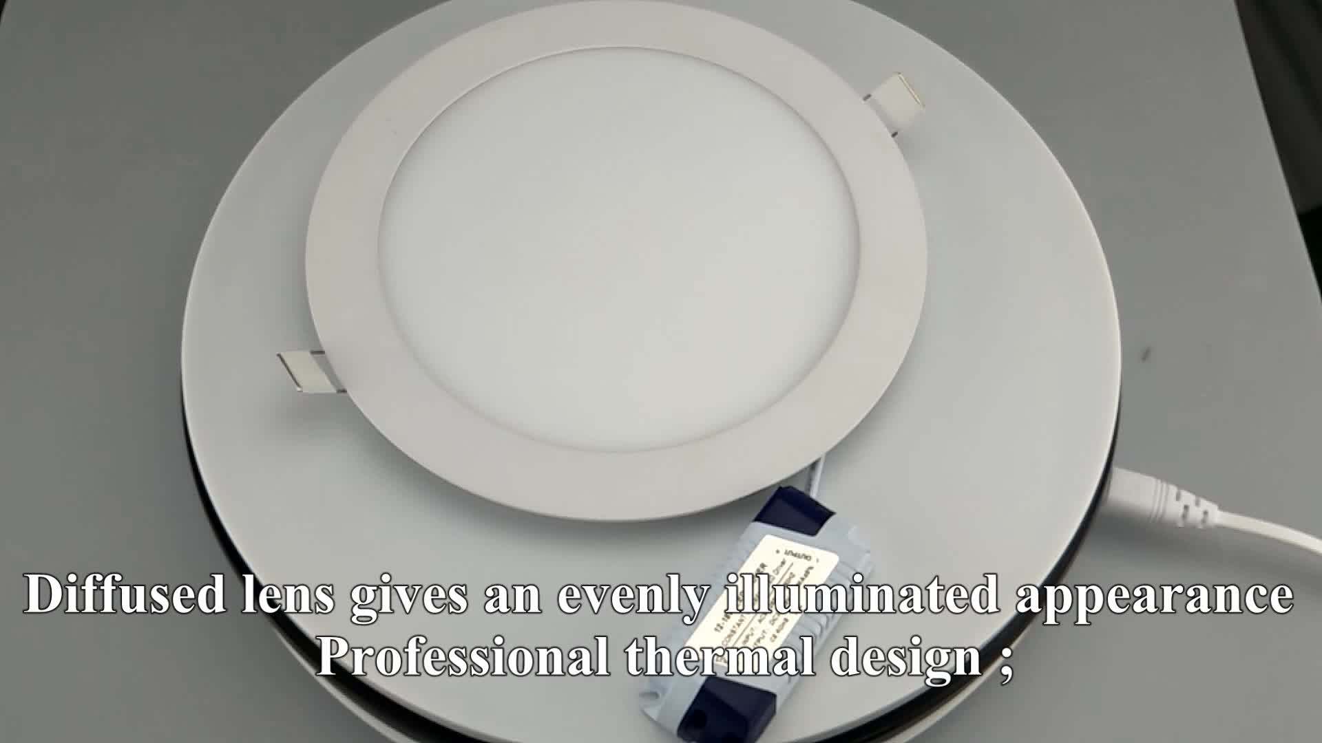 12v 24v 36v 48v Ultra Slim Led Panel Lamp 3w 6w 9w 12w 15w 18w Round ...