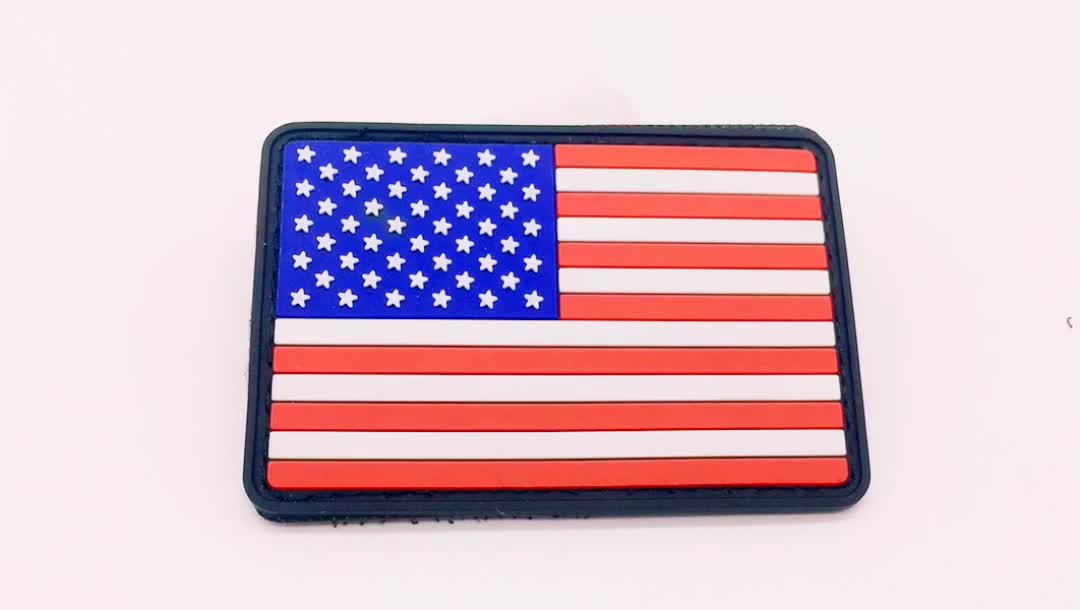 High Quality Hook And Loop Soft Rubber Pvc Usa American Flag Patch ...