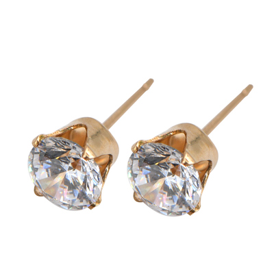 纯银锆石超亮睡觉可戴耳钉