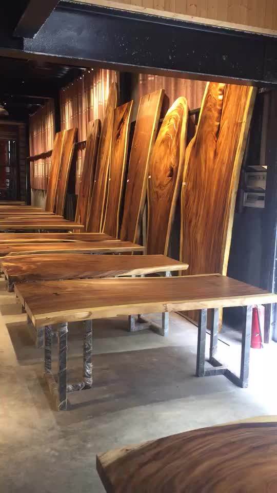 Solid Black Walnut Slab Table With Live Edge For Dining Room,Office And ...