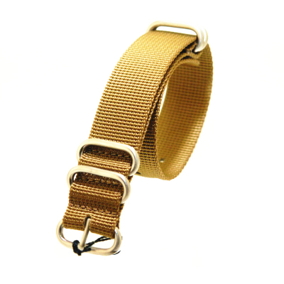 精工表带24mm钢扣北约卡其色