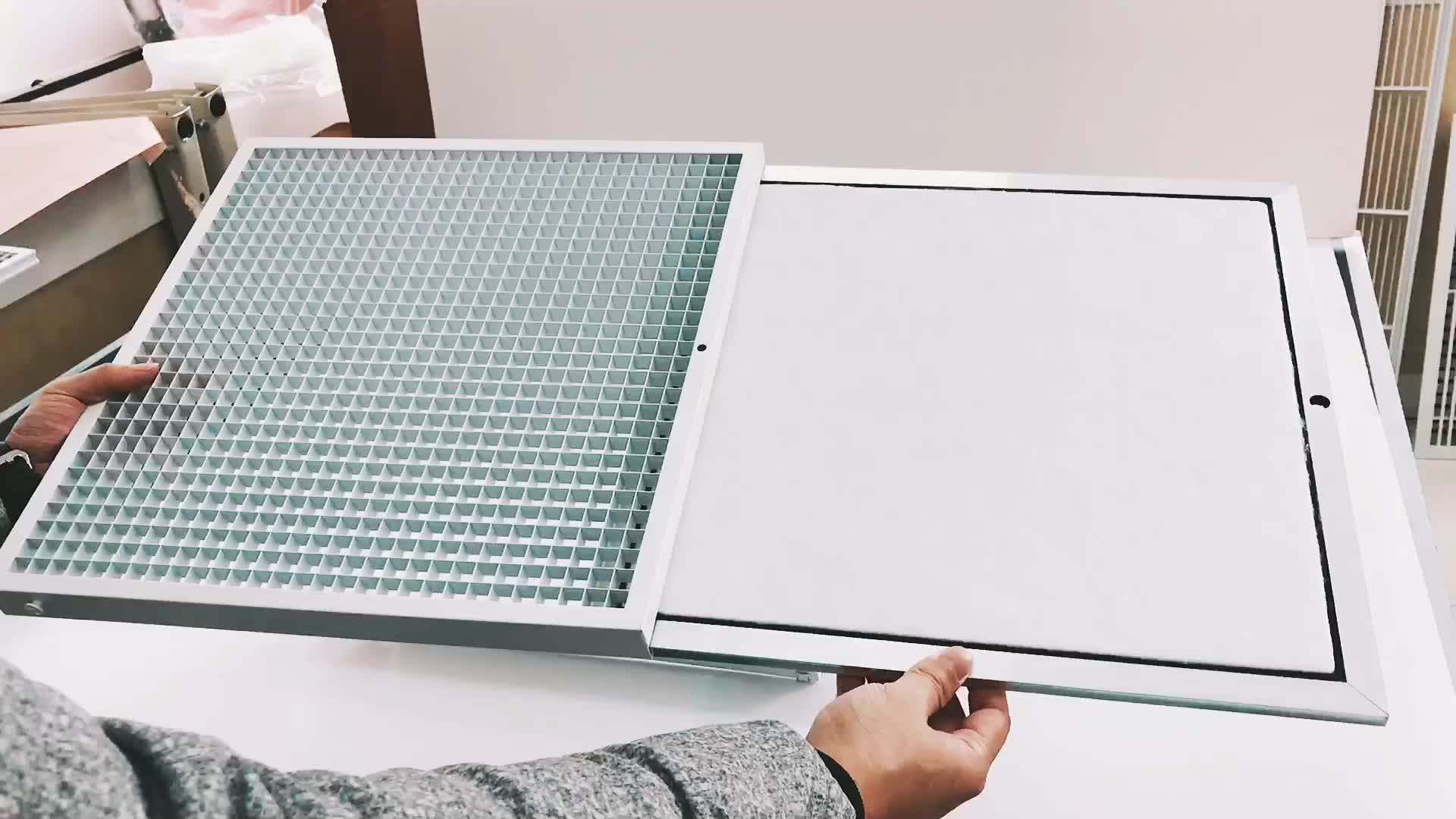 Hvac Aluminum Eggcrate Ceiling Return Air Grille Hinged Polyester Nylon ...