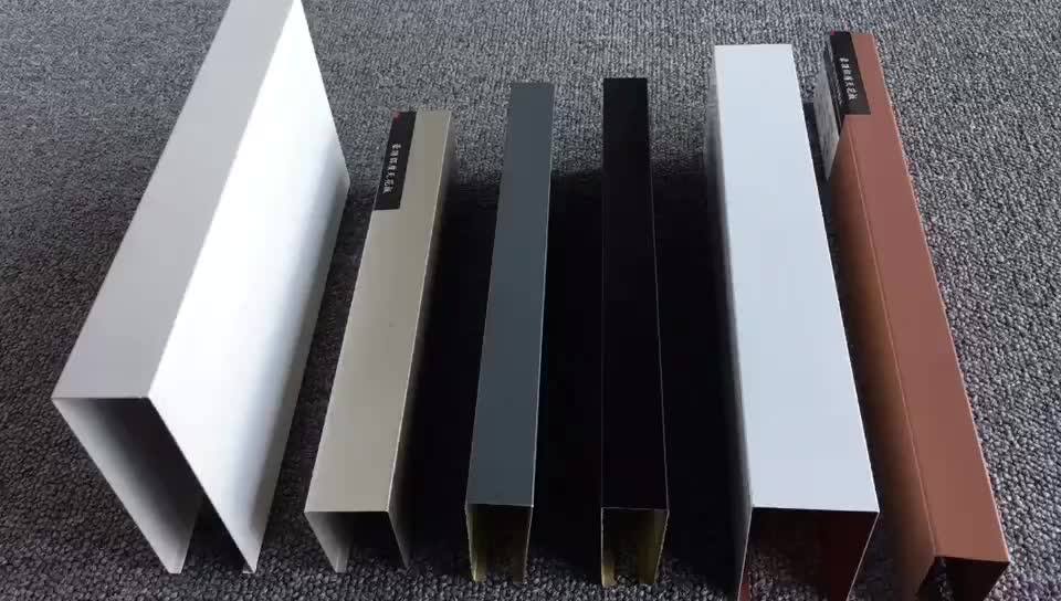 U Shape Metal Aluminum Rectangular Tube Aluminum Baffle Ceiling - Buy ...