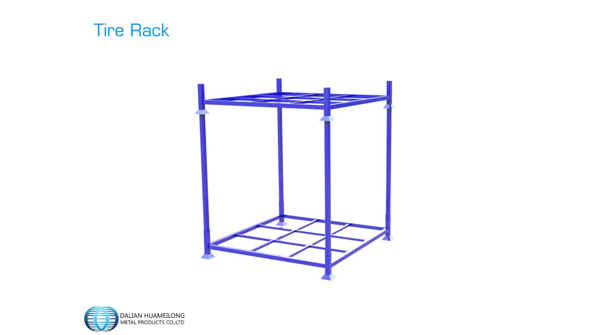 Warehouse Foldable Stack Portable Steel Storage Tire Pallet Racking ...