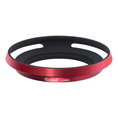 43mm遮光罩 广角镂空款 磨砂红色金属遮光罩富士35f2 XR23 EOSM22