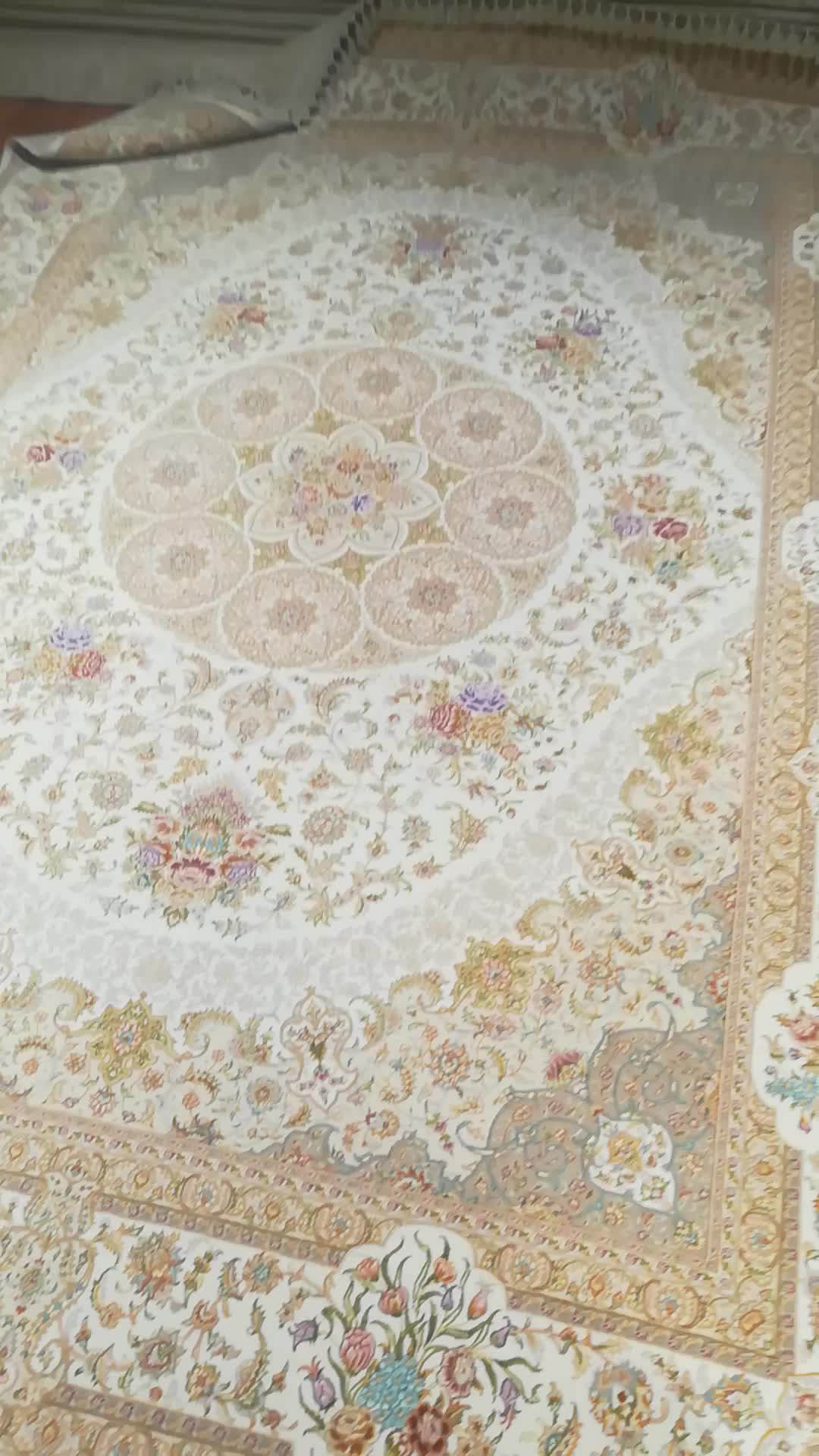 Comfortable Real Wool Handmade Silk Carpet For Living Room Soft Persian ...