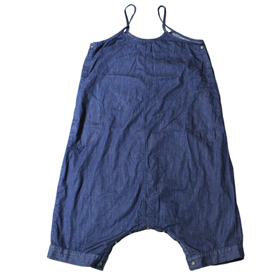 森系新品宽松大码牛仔背带裤女九分裤大档连体裤潮两穿裙裤