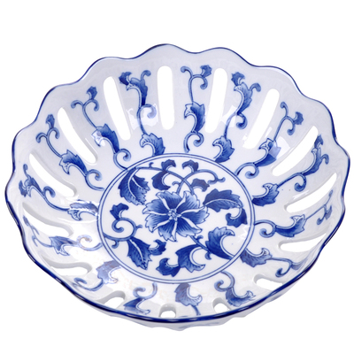 景德镇陶瓷器现代时尚风雕空果盘