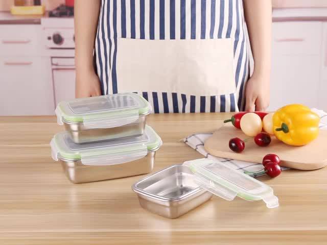 18/8 Korean Style Stainless Steel Food Container With Lock Lid Lunch ...