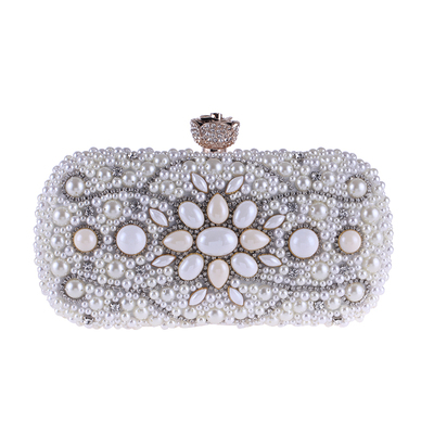 上新珍珠手拿包镶钻欧美时尚单肩