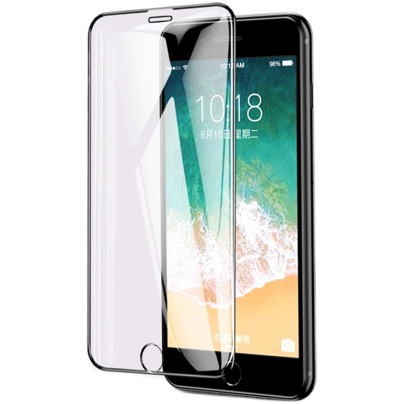 适用苹果8plus钢化膜iPhone8全屏覆盖iPhone7全包边7黑色8小P抗摔plus全面手机贴膜ghm白色7s了6了r软边splus_虎窝淘
