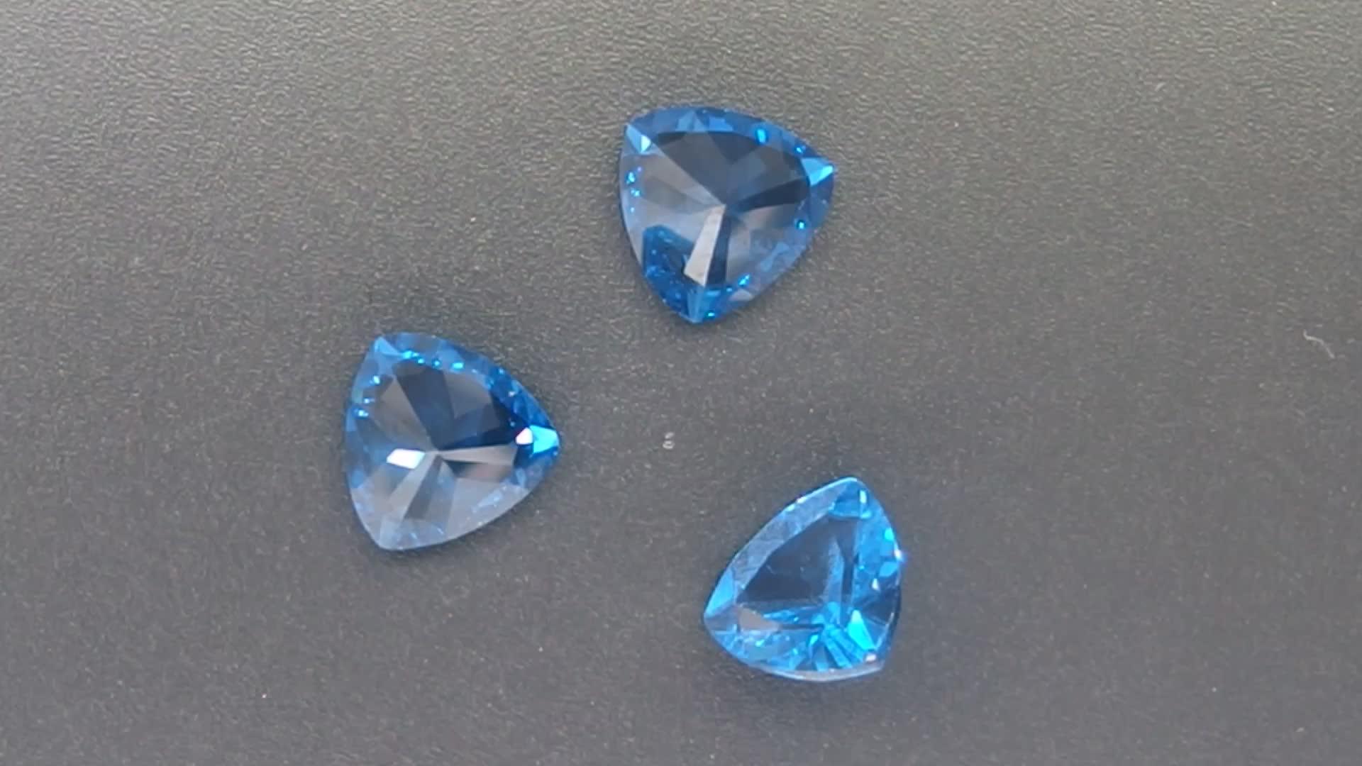 Top Quality Fat Triangle Cut Blue Synthetic Spinel Gemstone - Buy ...