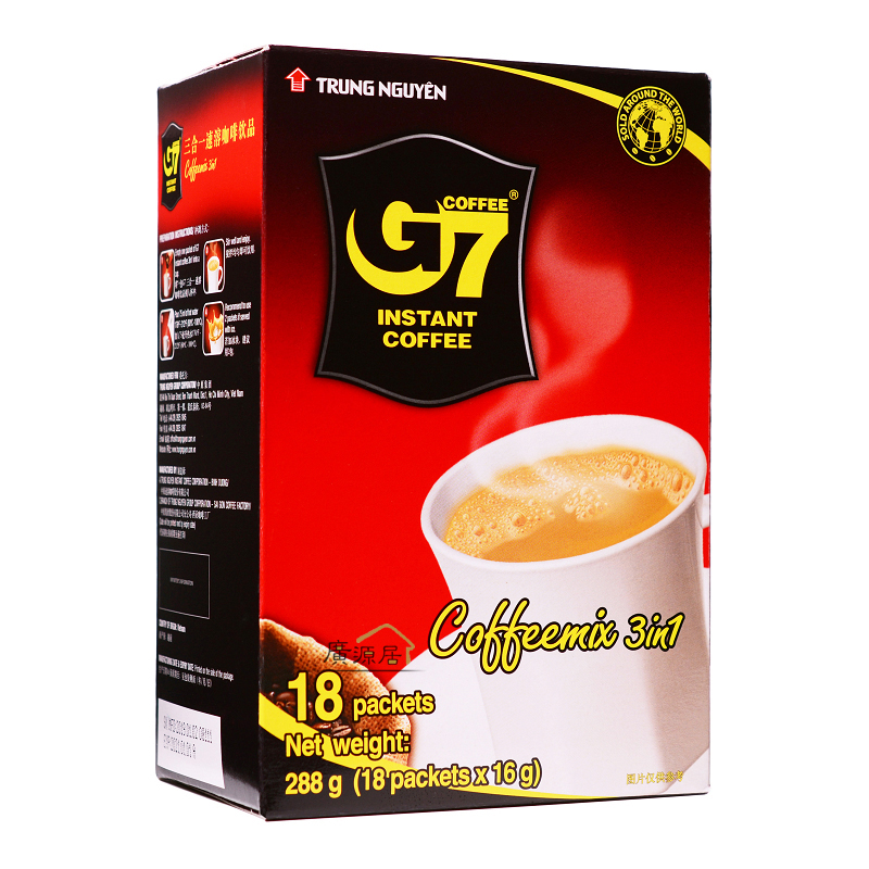越南进口中原G7咖啡三合一速溶咖啡盒装288克国际版（2盒包邮）_虎窝淘