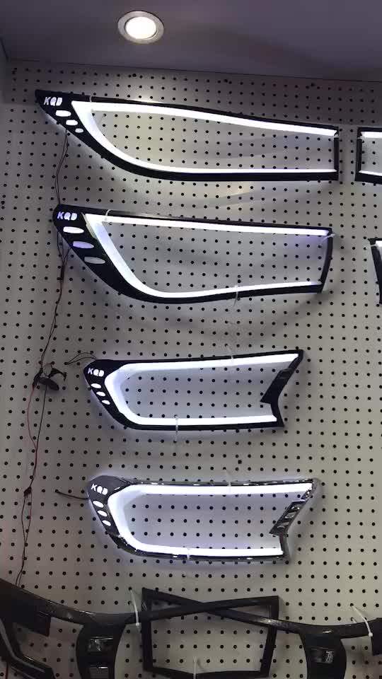 Abs Car Accessories Chrome / Matte Black Drl Front Light Cover Head ...