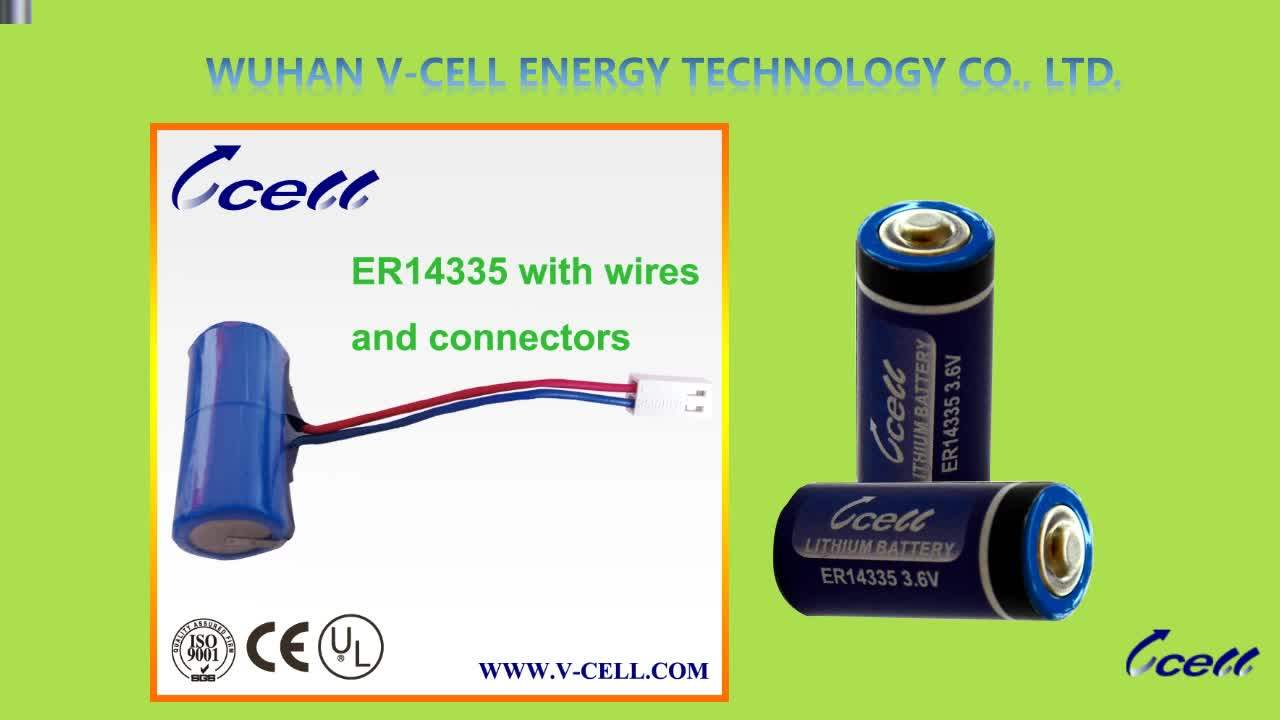3.6v 1650mah 2/3aa Size Er14335 Lithium Battery,3.6v Lithium Thionyl ...