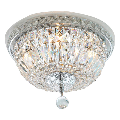 轻奢现代流光水晶吸顶灯银色客厅