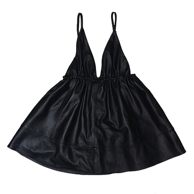 绵羊皮百搭吊带裙显瘦a字大摆裙