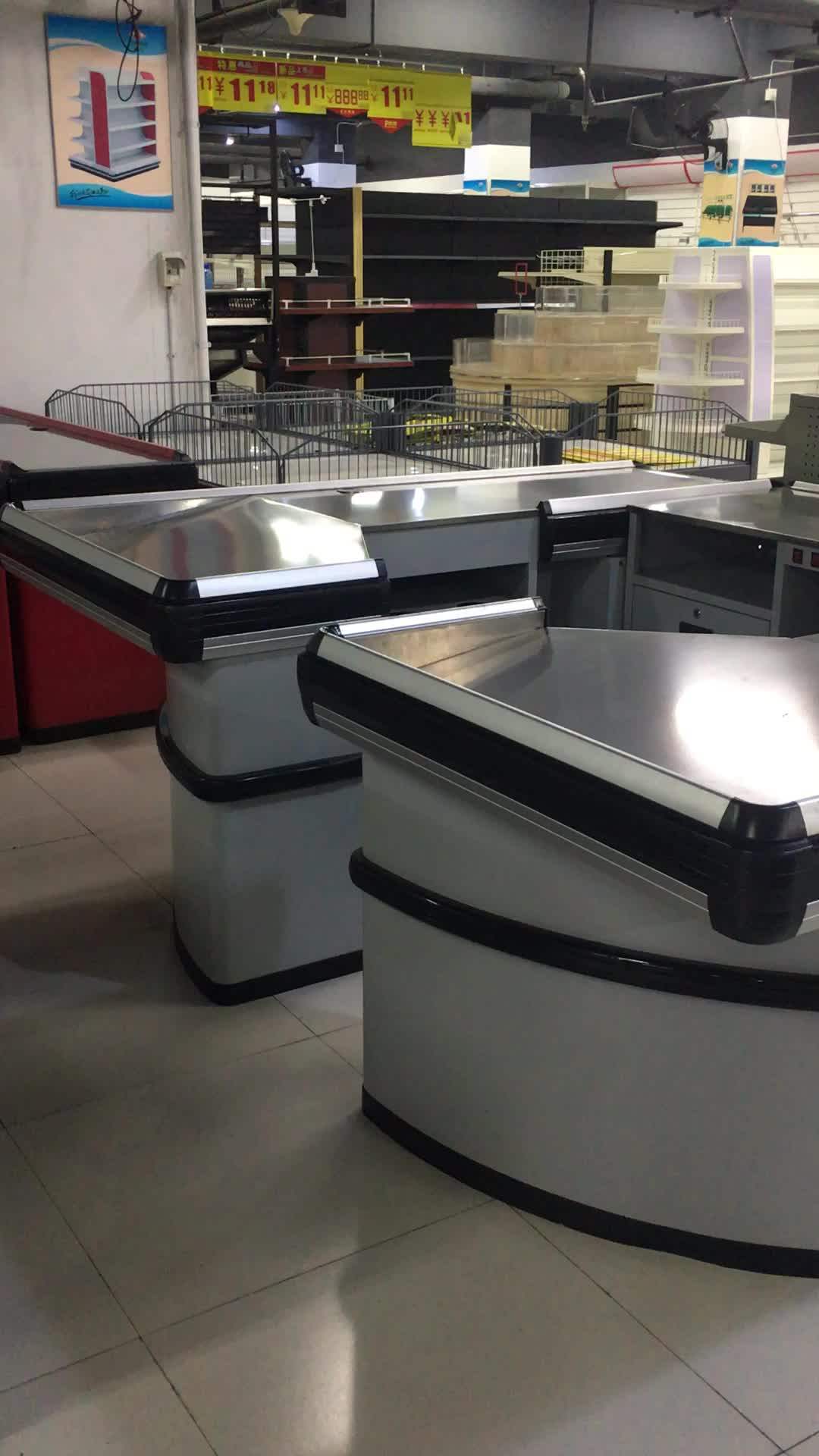 Checkout Counter With Conveyor Belt Used For Supermarket - Buy Checkout ...