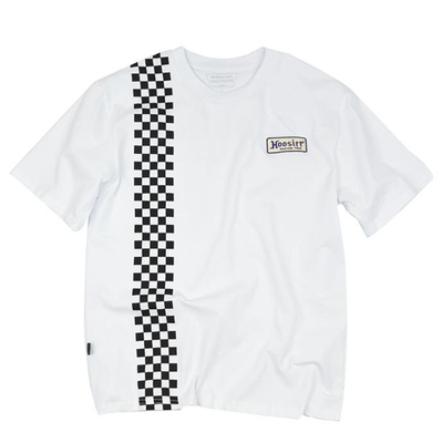 og纯棉圆领棋盘格印花短袖t恤