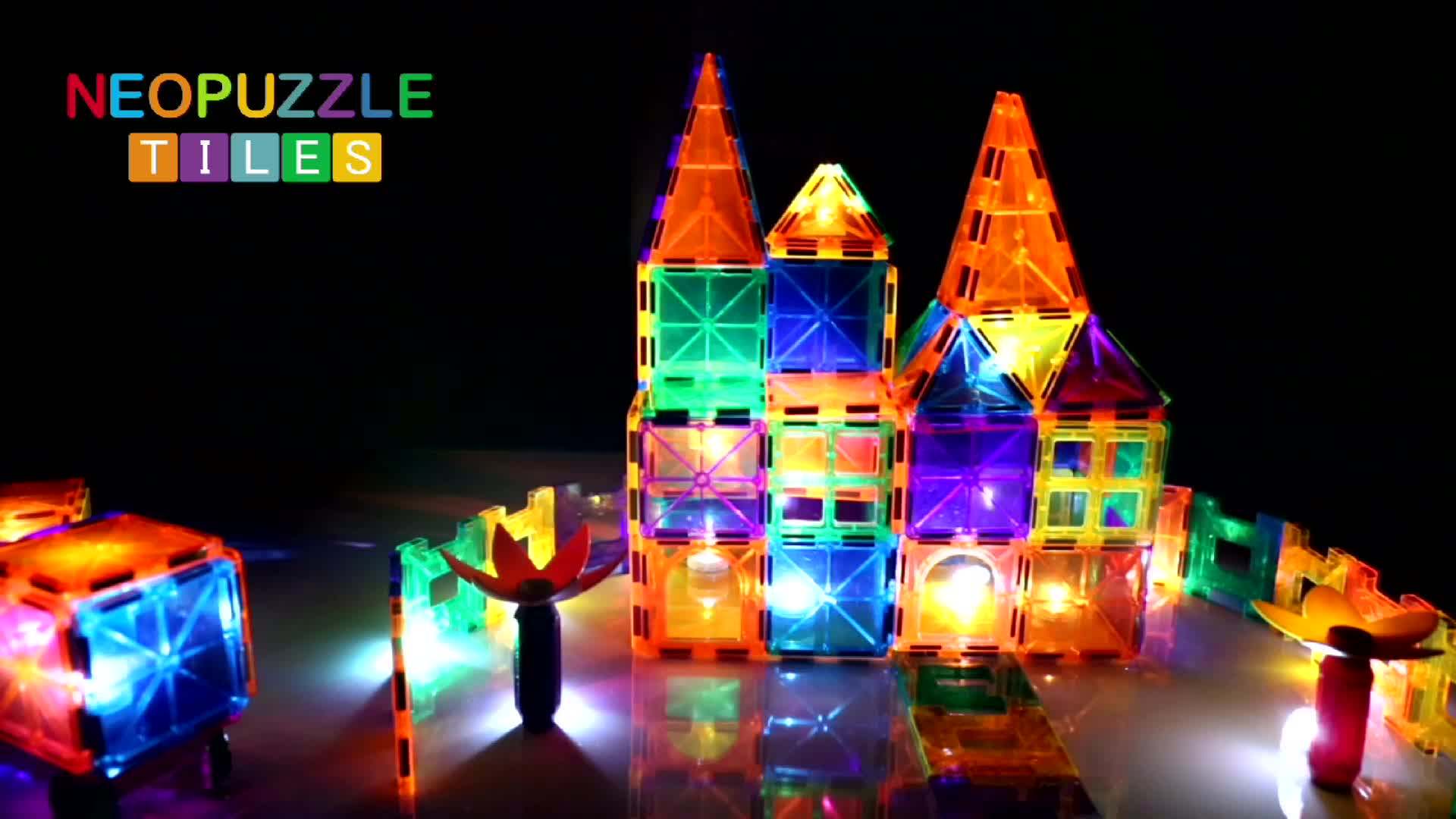 100 Piece Magnetic Building Blocks Toys Magnet Tiles 3d Clear Vivid ...