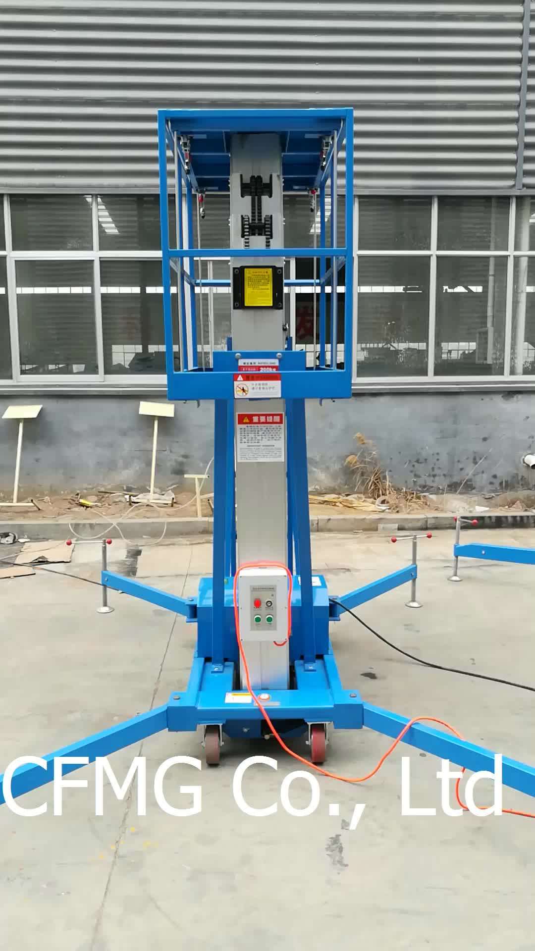 Single Mast Clean Aerial Working Indoor Aluminum Alloy Lift Platform ...