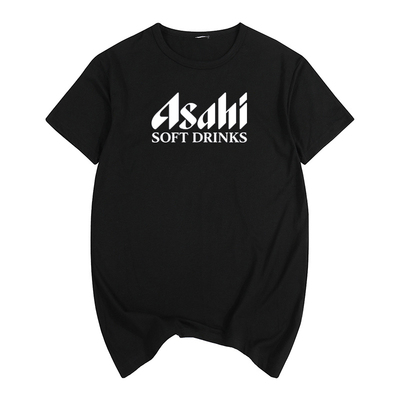 japanese日本harajuku饮料朝日系啤酒asahi老牌复古短袖T恤男女