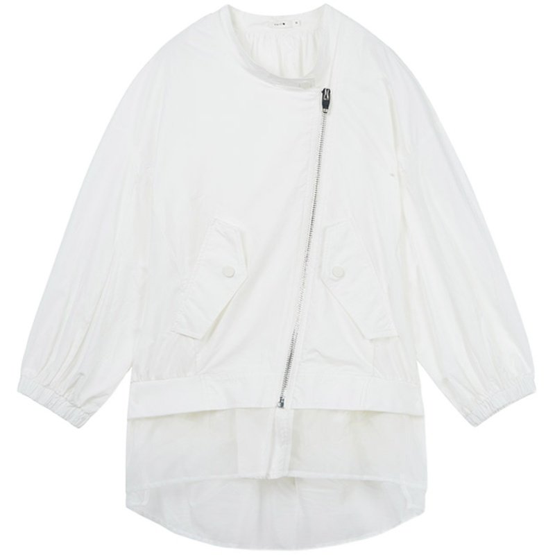 UGIZ夏季新品韩版女装立领时尚短外套网纱拼接休闲夹克女UBUD904_虎窝淘