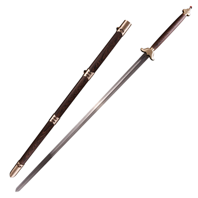 龙泉市泉字号宝剑铜装不锈钢双手剑武术太极八卦螳螂剑长剑未开刃