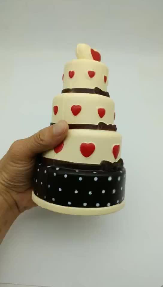 18cm Jumbo 5 Layers Red Heart Chocolate Cake Squishy Soft Slow Rising ...