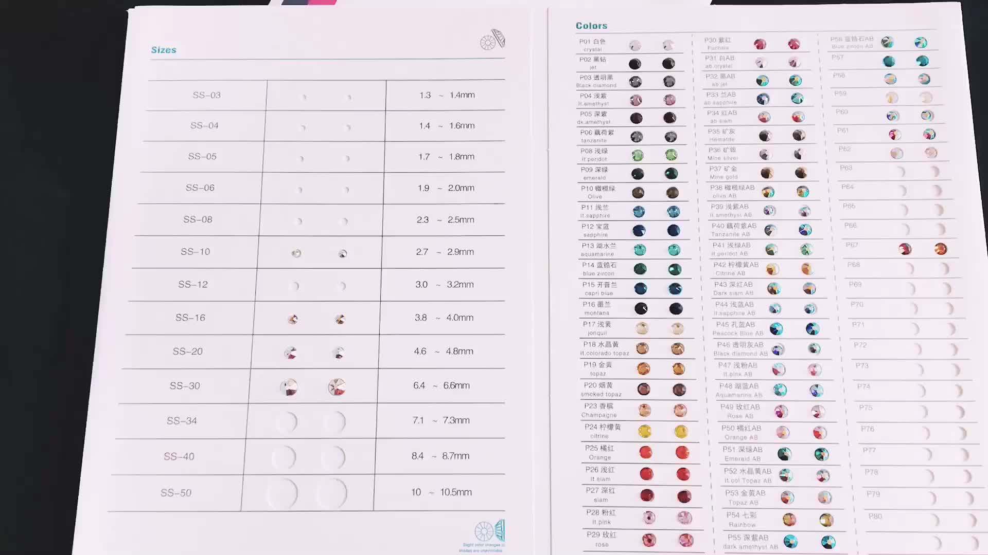 Oleeya Factory Rhinestones New Color Chart Of Shiny Good Quality Glass ...