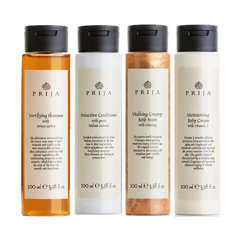 欧洲限定Prija新款檀木洗发补水乳沐浴露旅行中样4件套装身体护理_虎窝淘