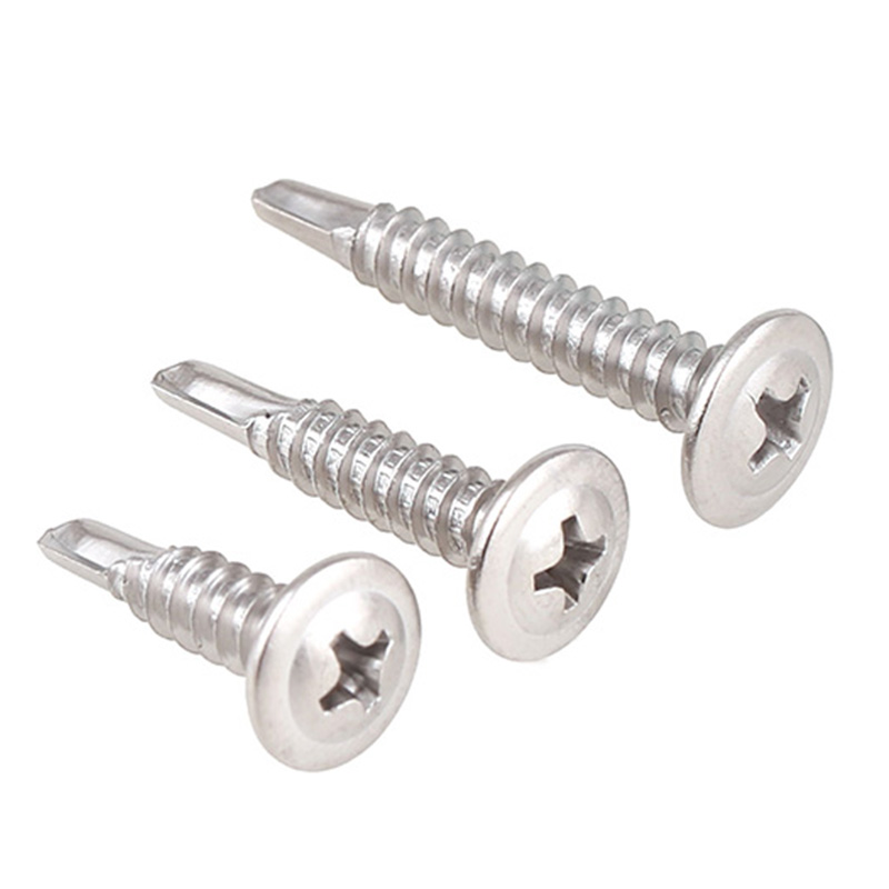 410不锈钢十字圆头华司钻尾大扁头带垫自攻自钻螺丝M4.2*13-38mm_虎窝淘