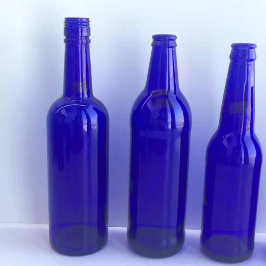 750ml Cobalt Blue Round Shape Glass Bottle For Wine Buy Round Glass Bottleblue Glass Bottle