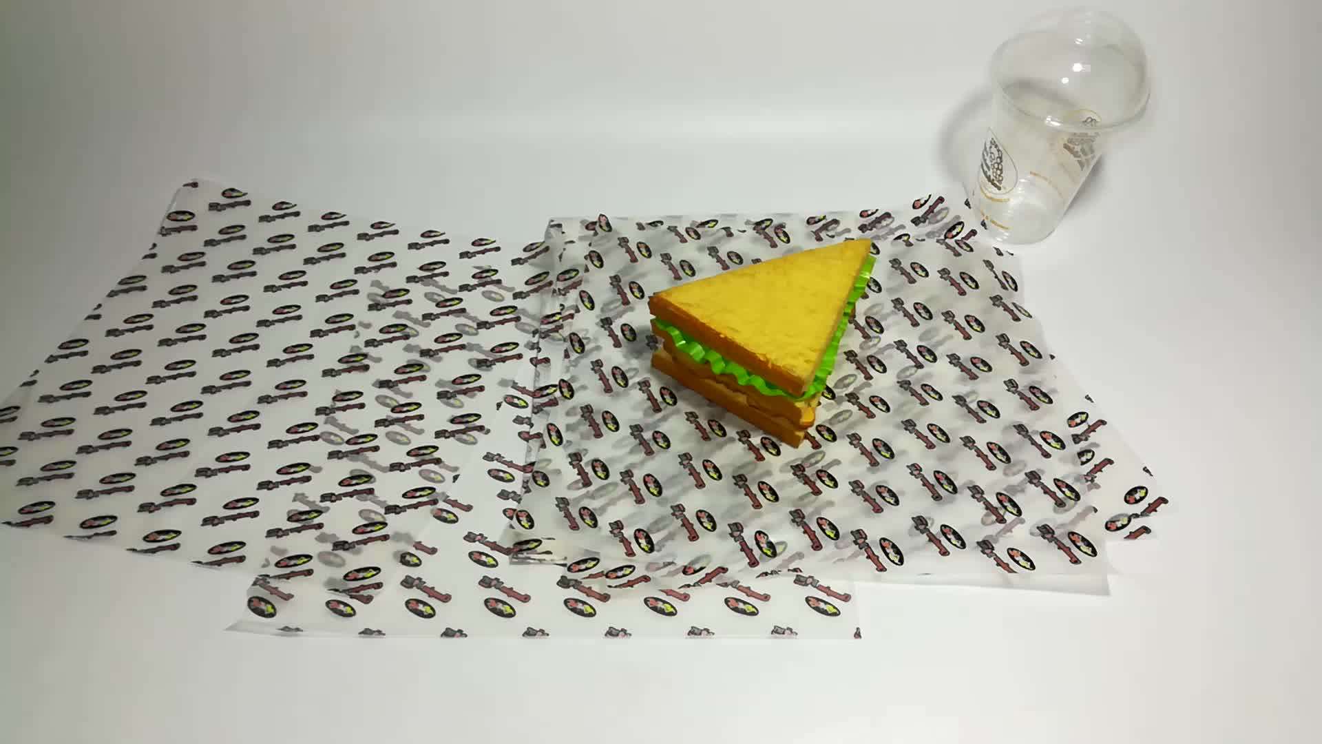 Custom Logo Food Grade Parchment Burger Printed Sandwich Wrapping Paper Anti-oil Paper - Buy ...