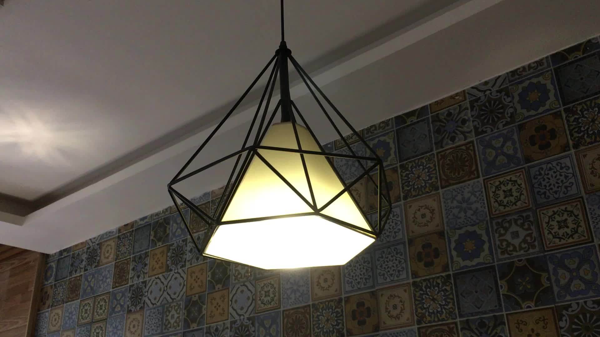 Vintage Modern Pendant Light Lamp Black Metal Geometric Triangle Shape ...