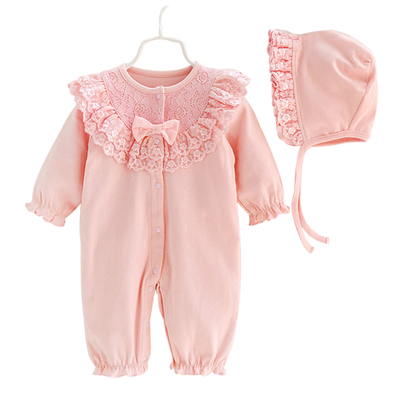 婴儿连体衣满月衣服春秋公主爬服